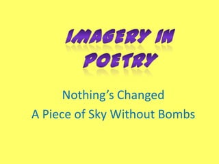 Imagery In Poetry