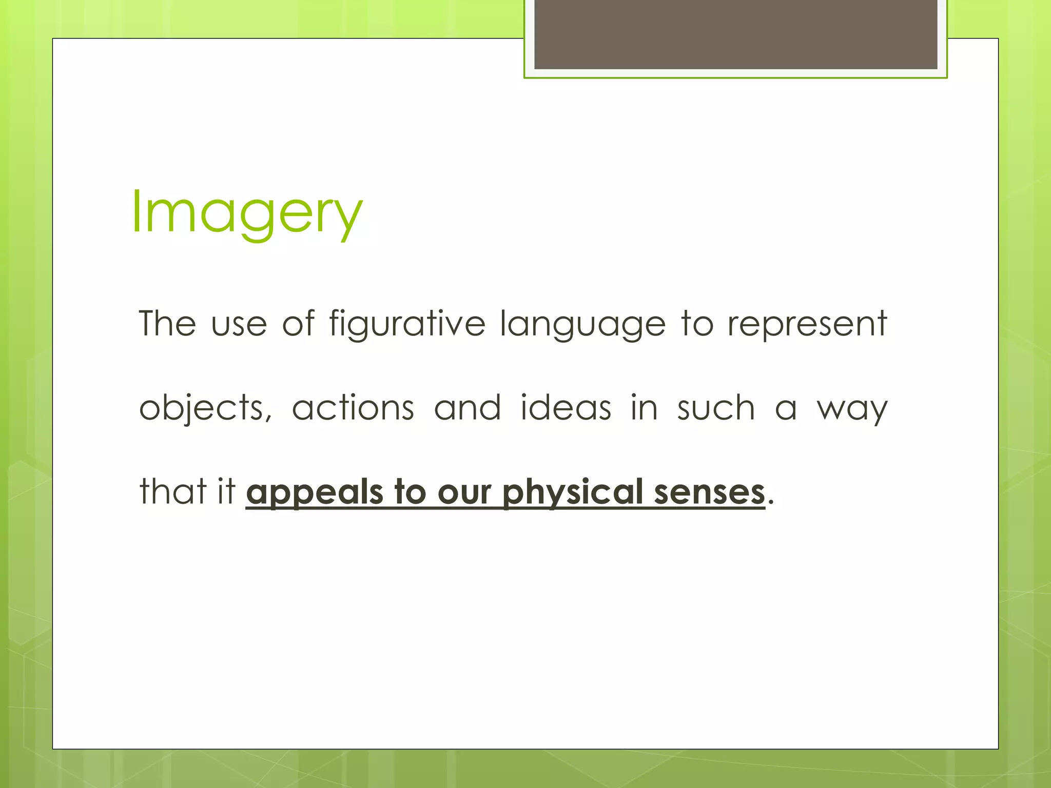 Imagery in poetry | PPTX