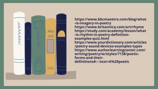 Elements Of Poetry PowerPoint With Sources | PDF