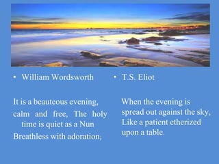 Imagery in ts eliot's the love song of j. alfred prufrock | PPT