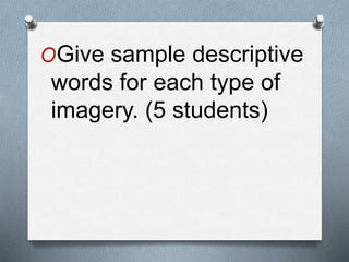 IMAGERY Powerpoint Presentation for Classroom Observation | PPTX