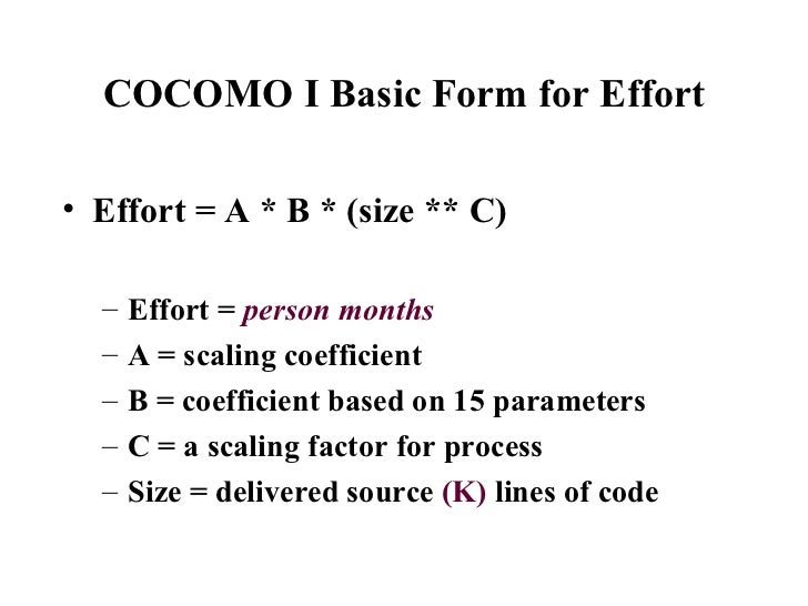 Cocomo model numerical example - vacationlinda