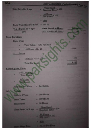 Cost Accounting B.Com Part 2 Solved Past Papers 2012 | PDF