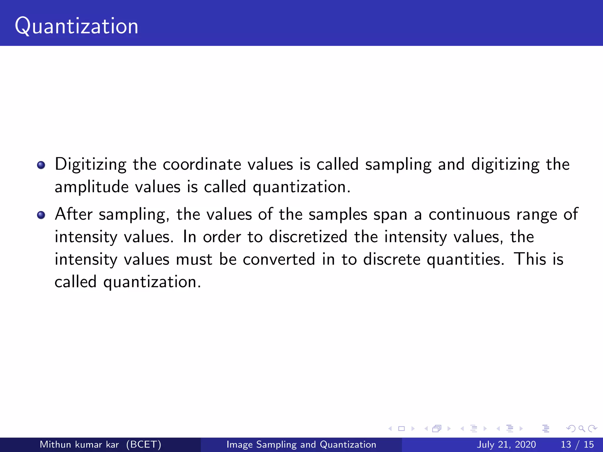 Image sampling and quantization | PDF
