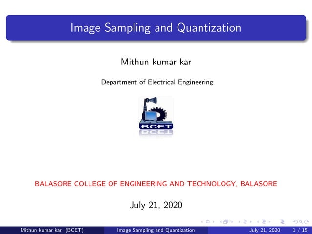 Image sampling and quantization | PDF