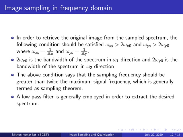Image sampling and quantization | PDF