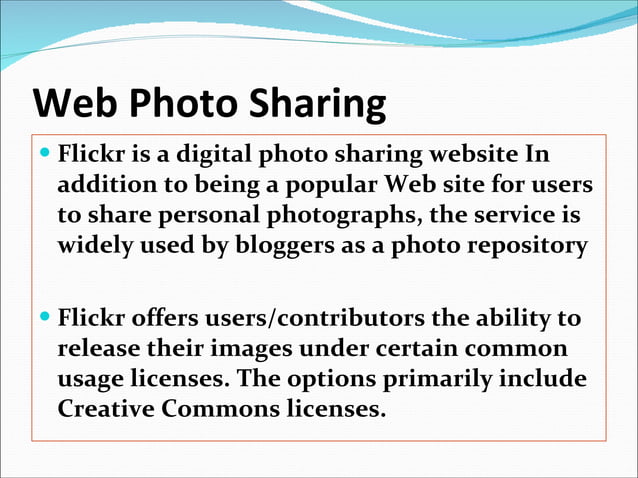 Flickr & Creative Commons Licenses | PPT
