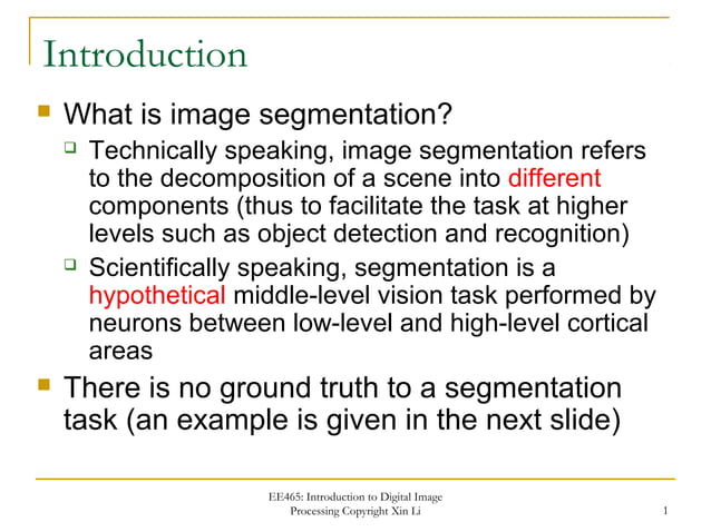 Image segmentation | PPT | Computing | Technology & Computing