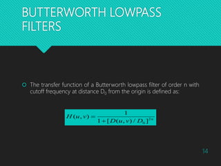 Image Smoothing using Frequency Domain Filters | PPTX