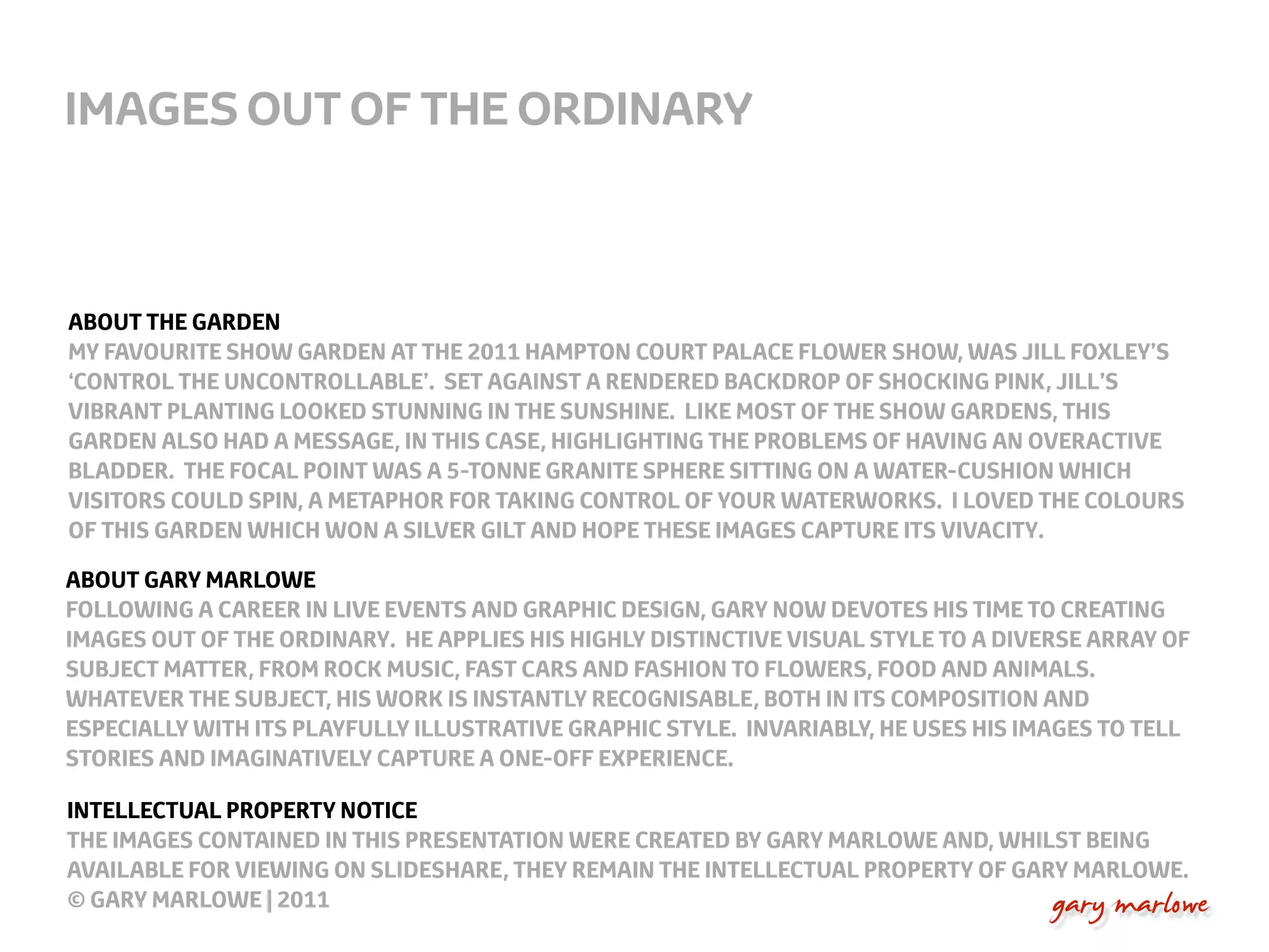 Images of the 'Control The Uncontrollable' Garden | PDF