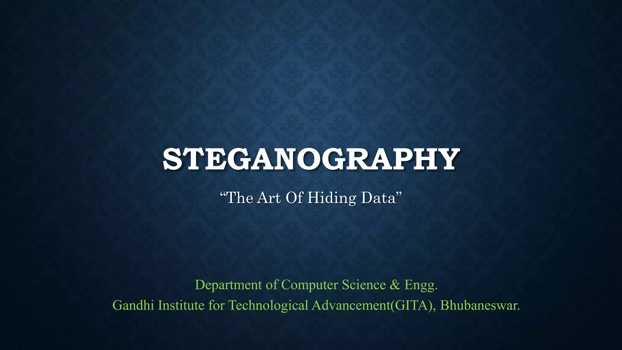Image steganography and cryptography | PPTX