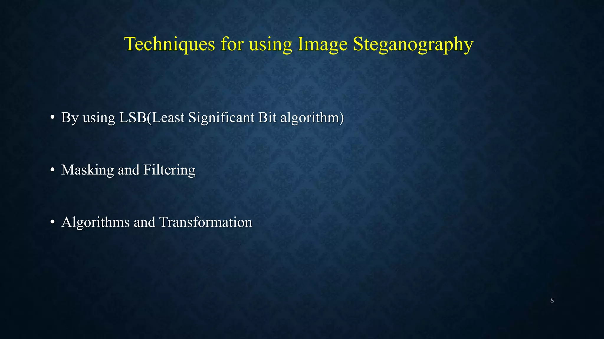 Image steganography and cryptography | PPTX