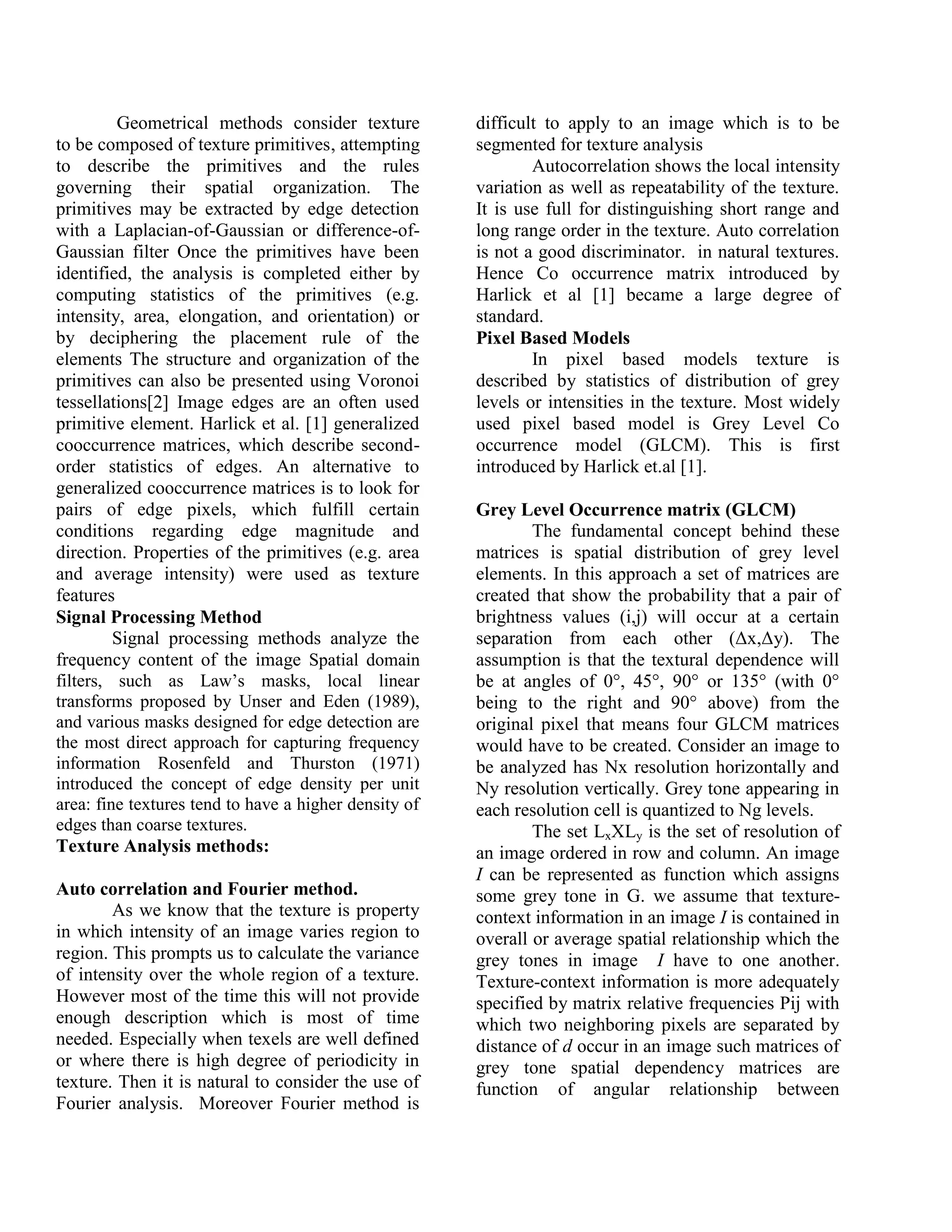 Image texture analysis techniques survey-1 | PDF