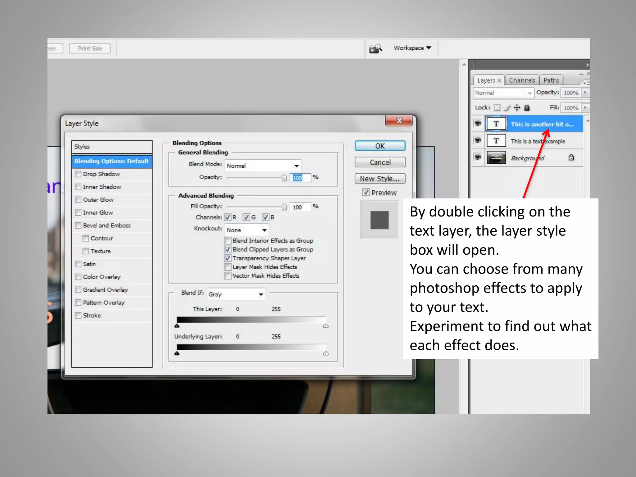 Using Image & text in Photoshop | PPT