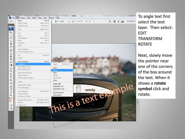 Using Image & text in Photoshop | PPT
