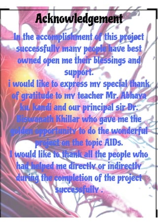 Class 12 investigatory project sub biology topic Aids | PDF ...