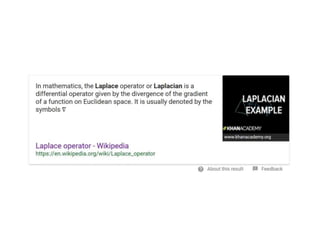 Laplace operator (Laplacian) | PPTX