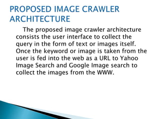 Image web crawler | PPTX | Search | Internet
