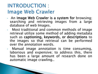 Image web crawler | PPTX | Search | Internet