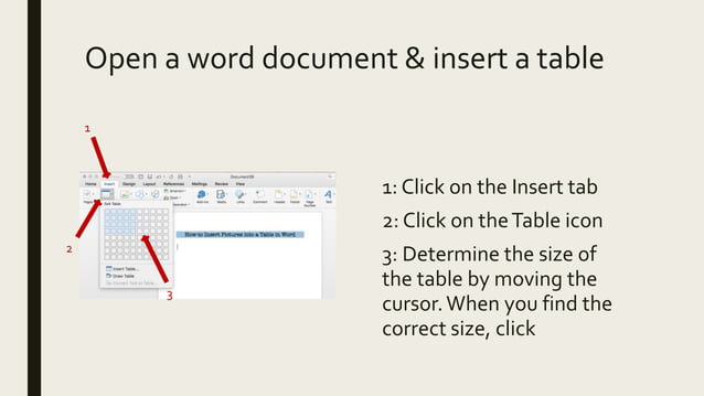 How-to Insert Images into a Table Using Word | PPT