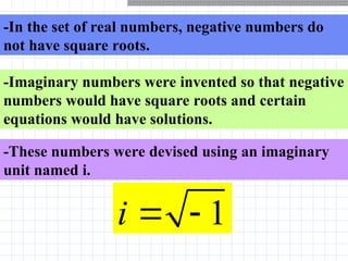Year 12 Imaginary and Complex Numbers.ppt