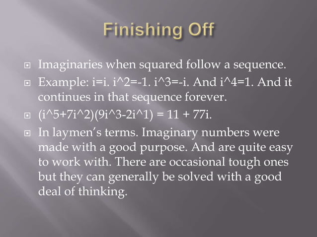 Imaginary numbers | PPT