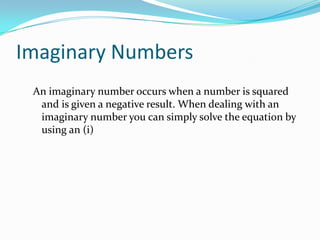 Imaginary numbers | PPT