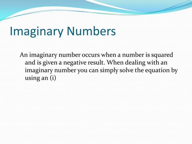 Imaginary numbers | PPT