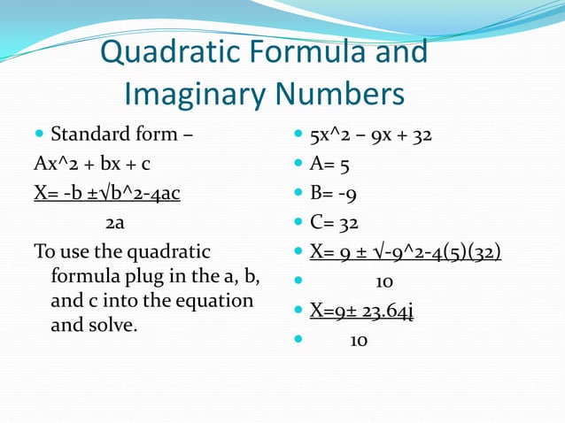 Imaginary numbers ppt. | PPTX | Physics | Science