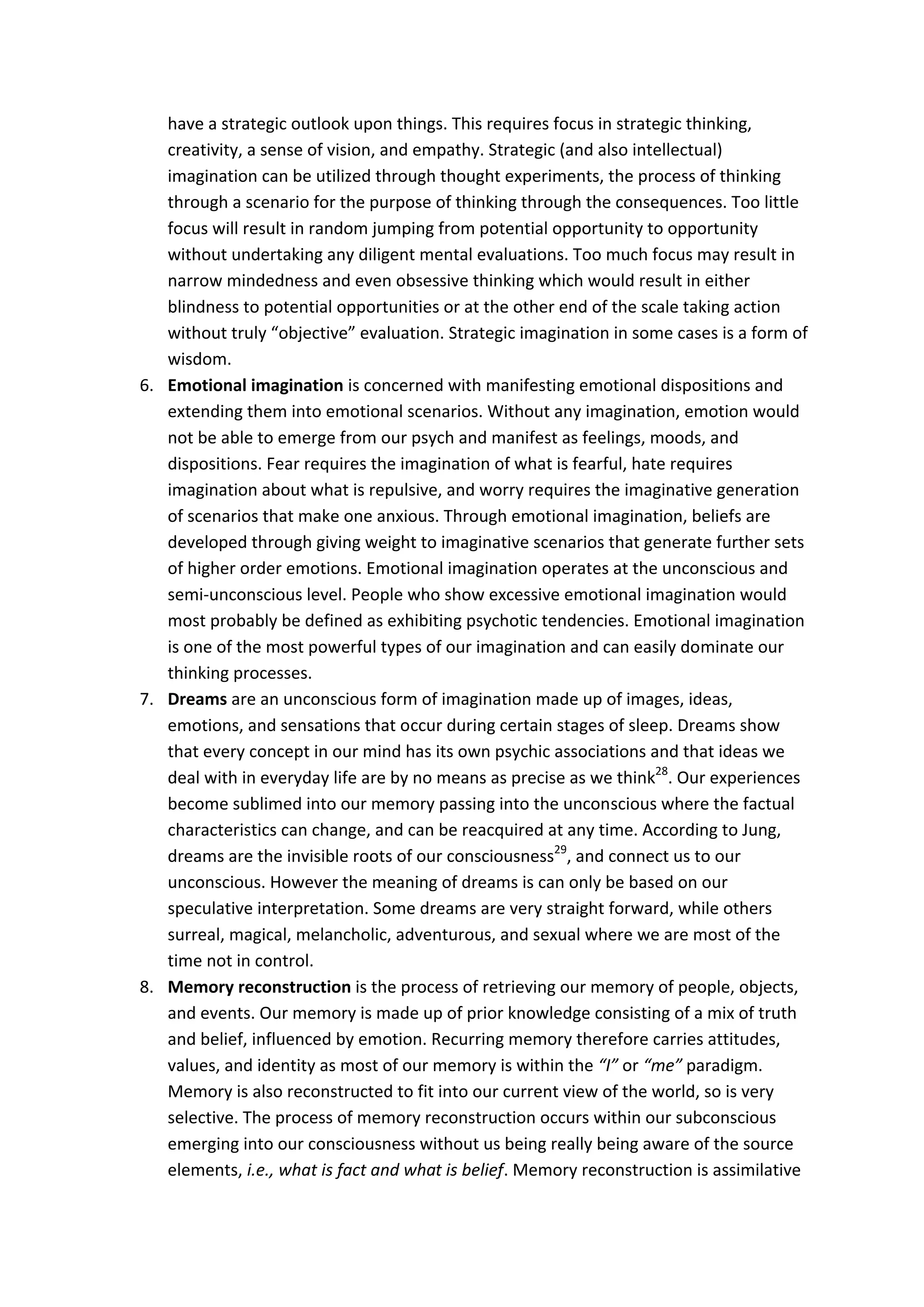 Imagination may be more important than knowledge:The eight types of imagination we use. | PDF