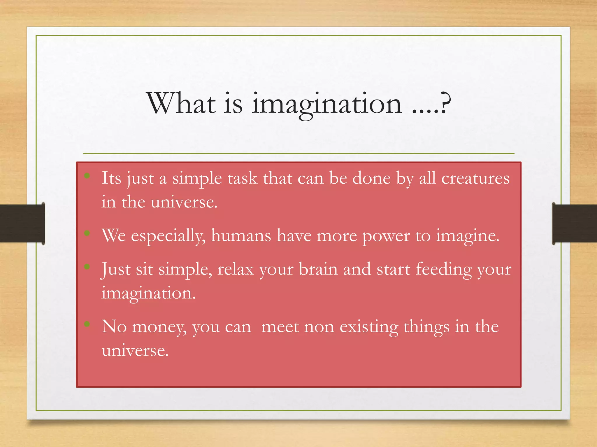 Imagination vs thinking | PPTX