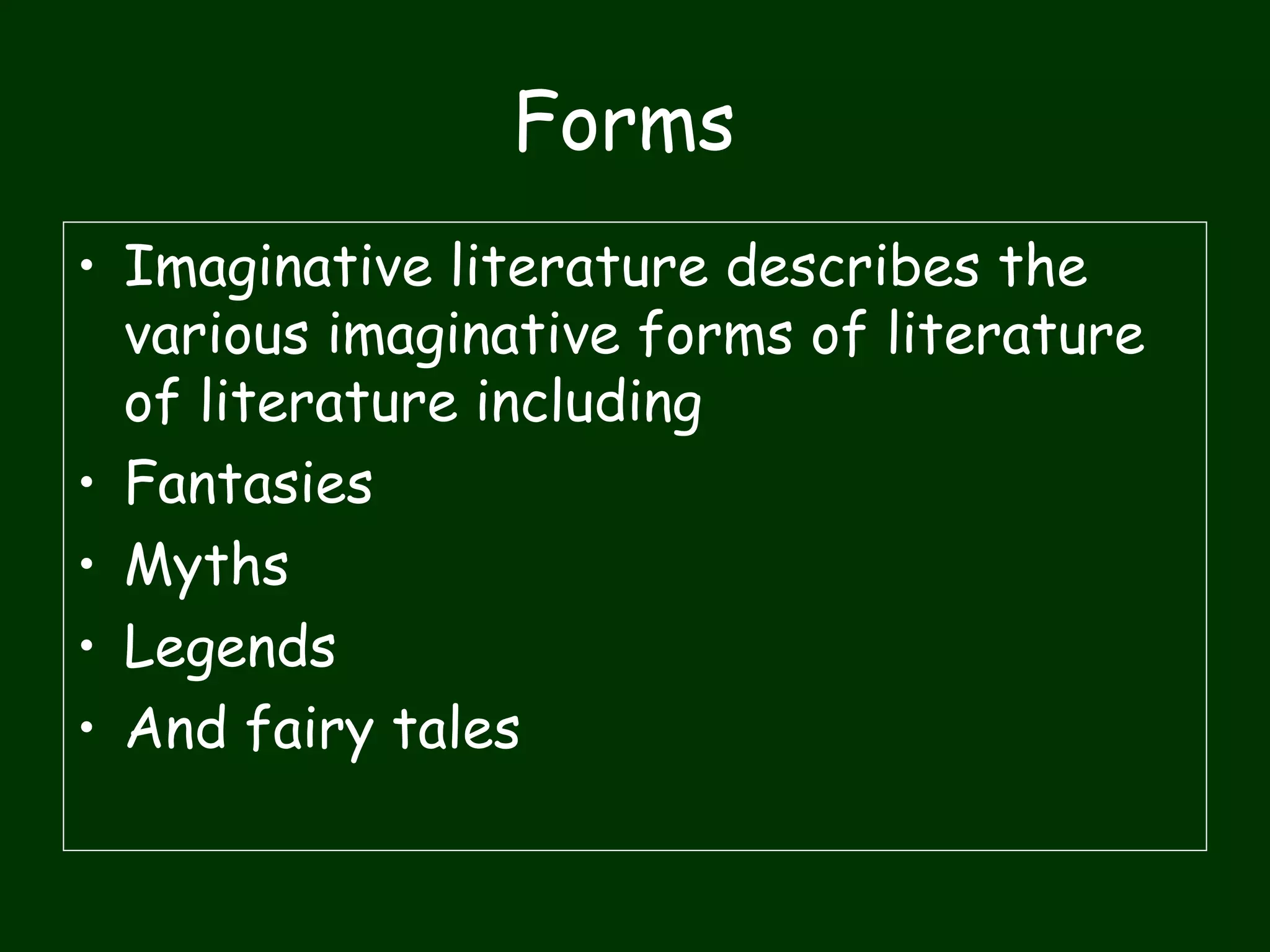 Imaginative literature | PPT