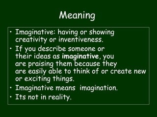 Imaginative literature | PPT | Free Download