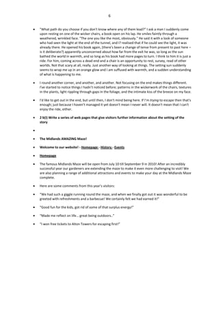 Imaginative writing 2012 tasks | DOCX | Running and Jogging | Fitness ...