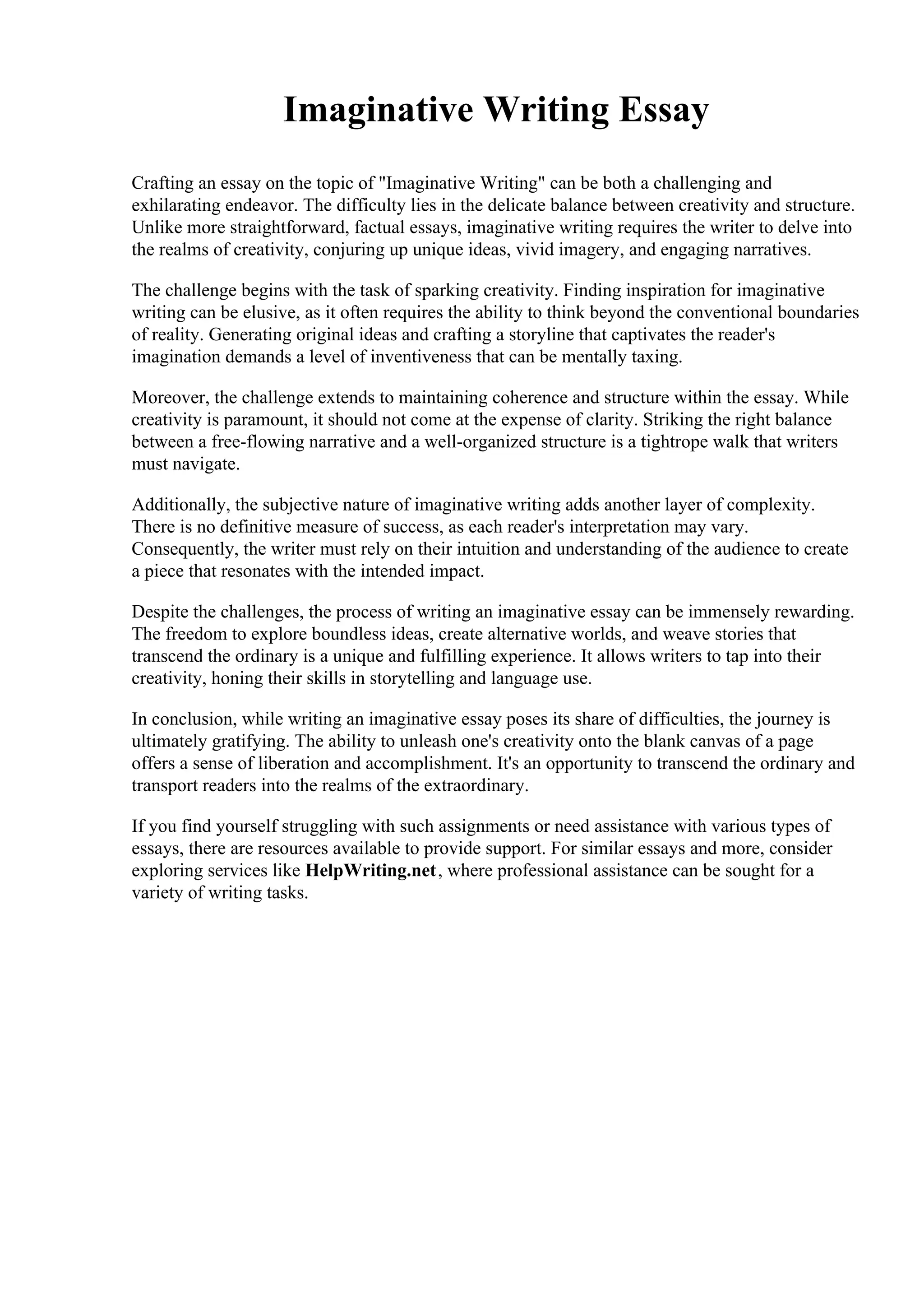 Imaginative Writing Essay.pdf