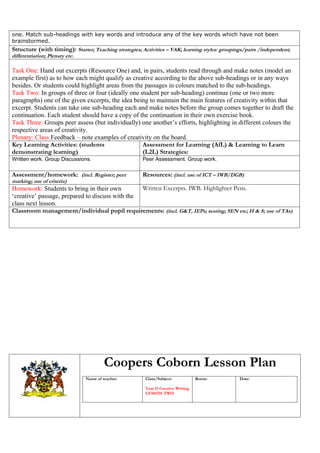 Imaginative writing sow | DOC