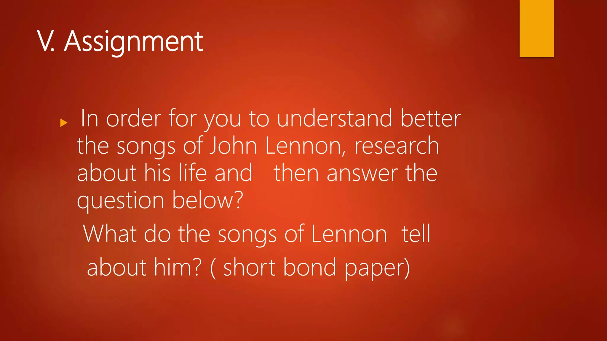 Lesson Plan on Imagine by John Lennon | PPTX
