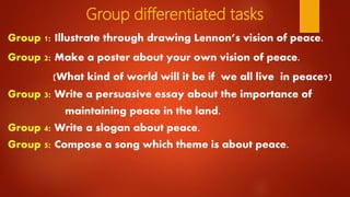 Lesson Plan on Imagine by John Lennon | PPTX