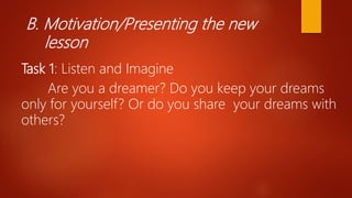 Lesson Plan on Imagine by John Lennon | PPTX