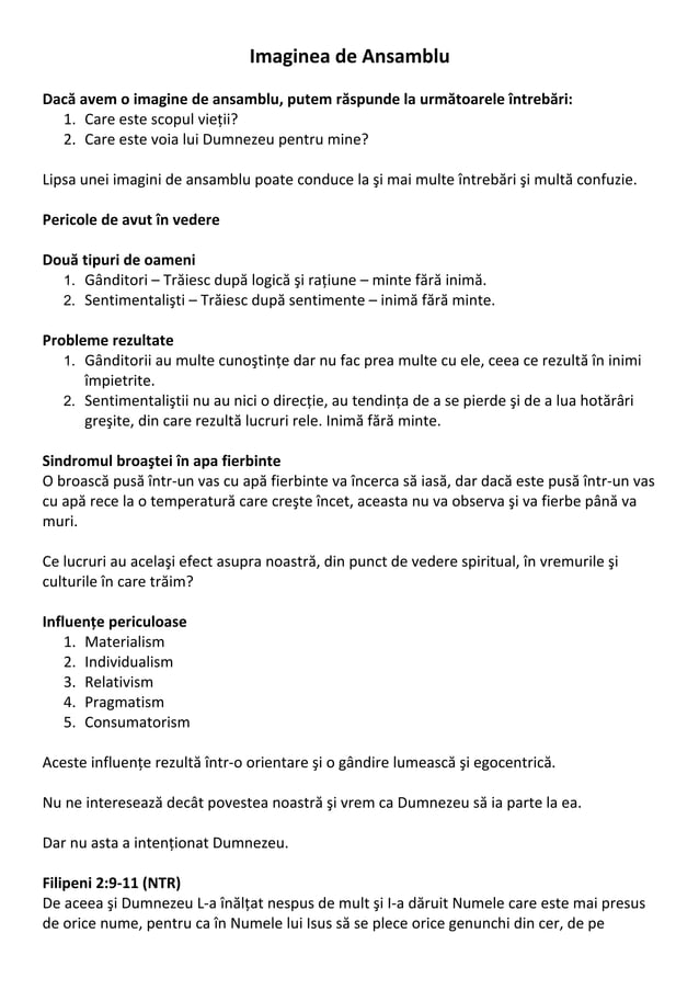 Imaginea de ansamblu notite | PDF