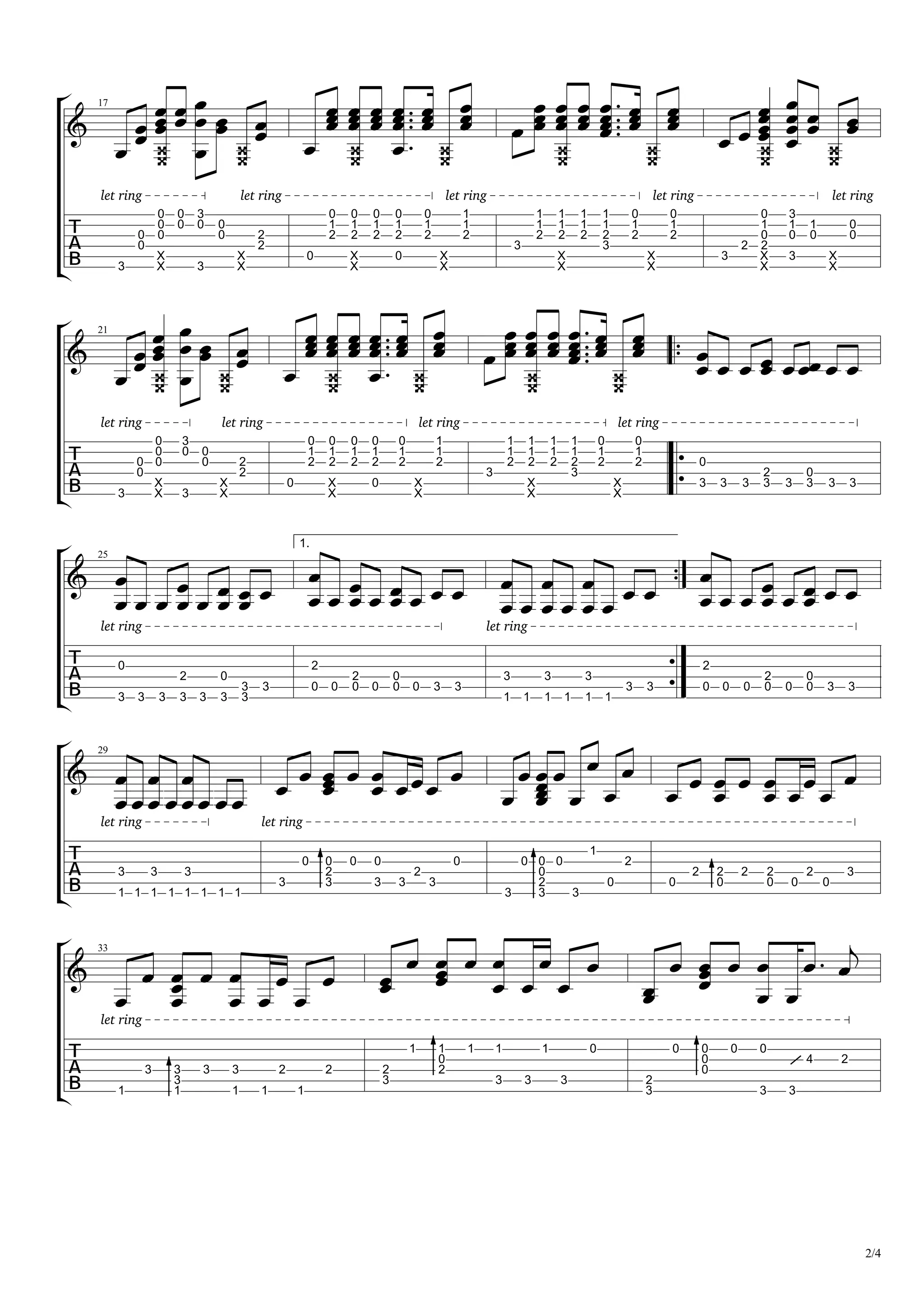 Imagine dragons demons- fingerstyle guitar | PDF