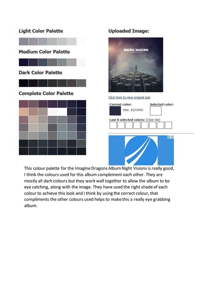 Imagine dragons colour palette | DOCX