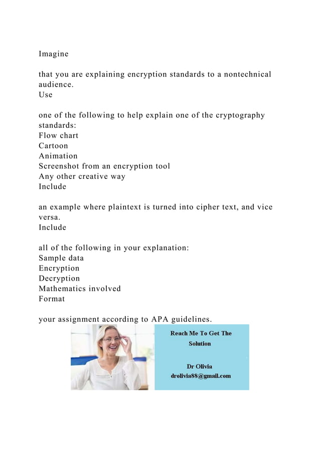 Imaginethat you are explaining encryption standards to a nontech.docx | Computing | Technology ...