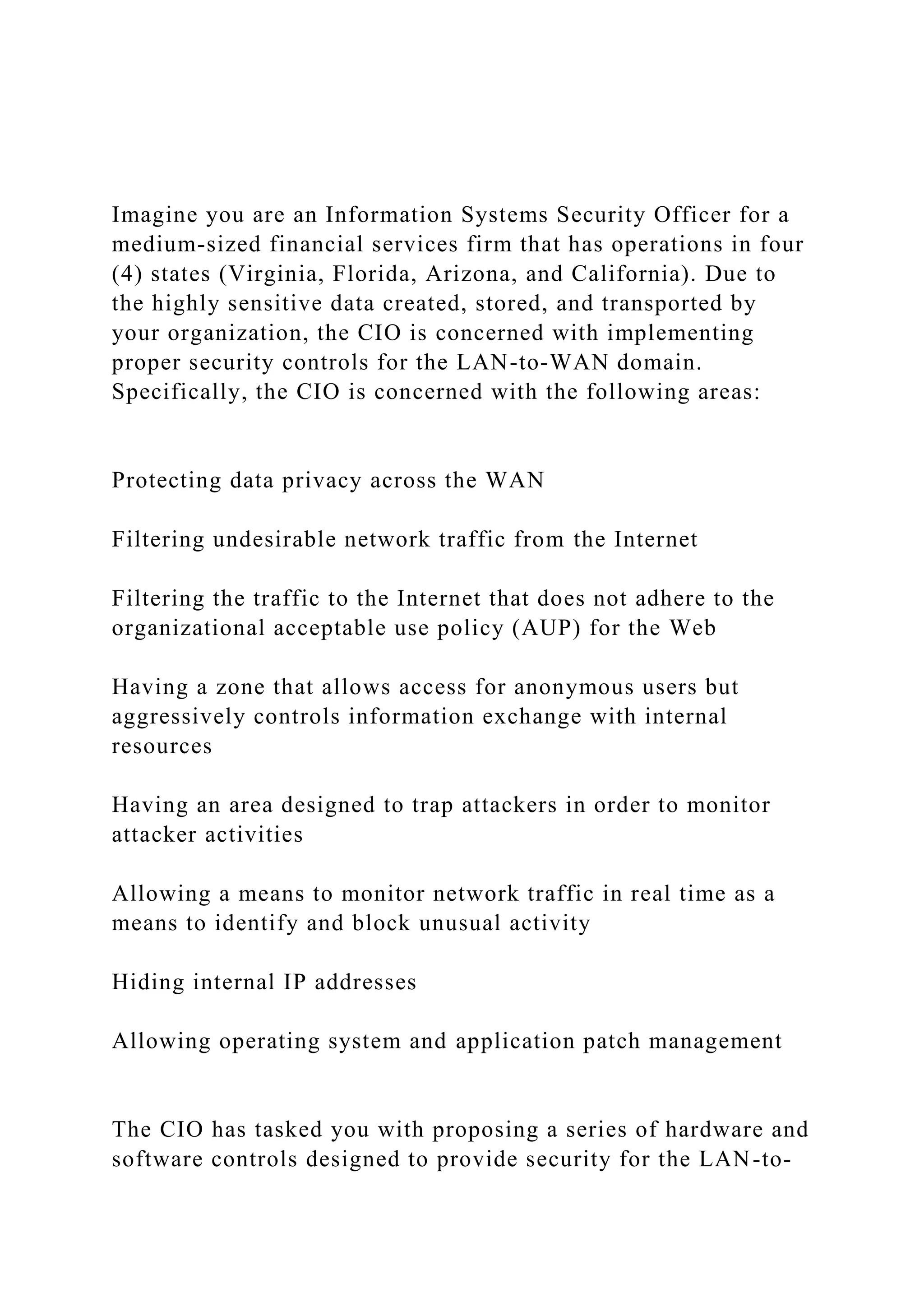 Imagine you are an Information Systems Security Officer for a me.docx