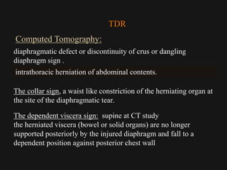 Imaging abdomen trauma diaphragmatic trauma part 7 Dr Ahmed Esawy | PDF