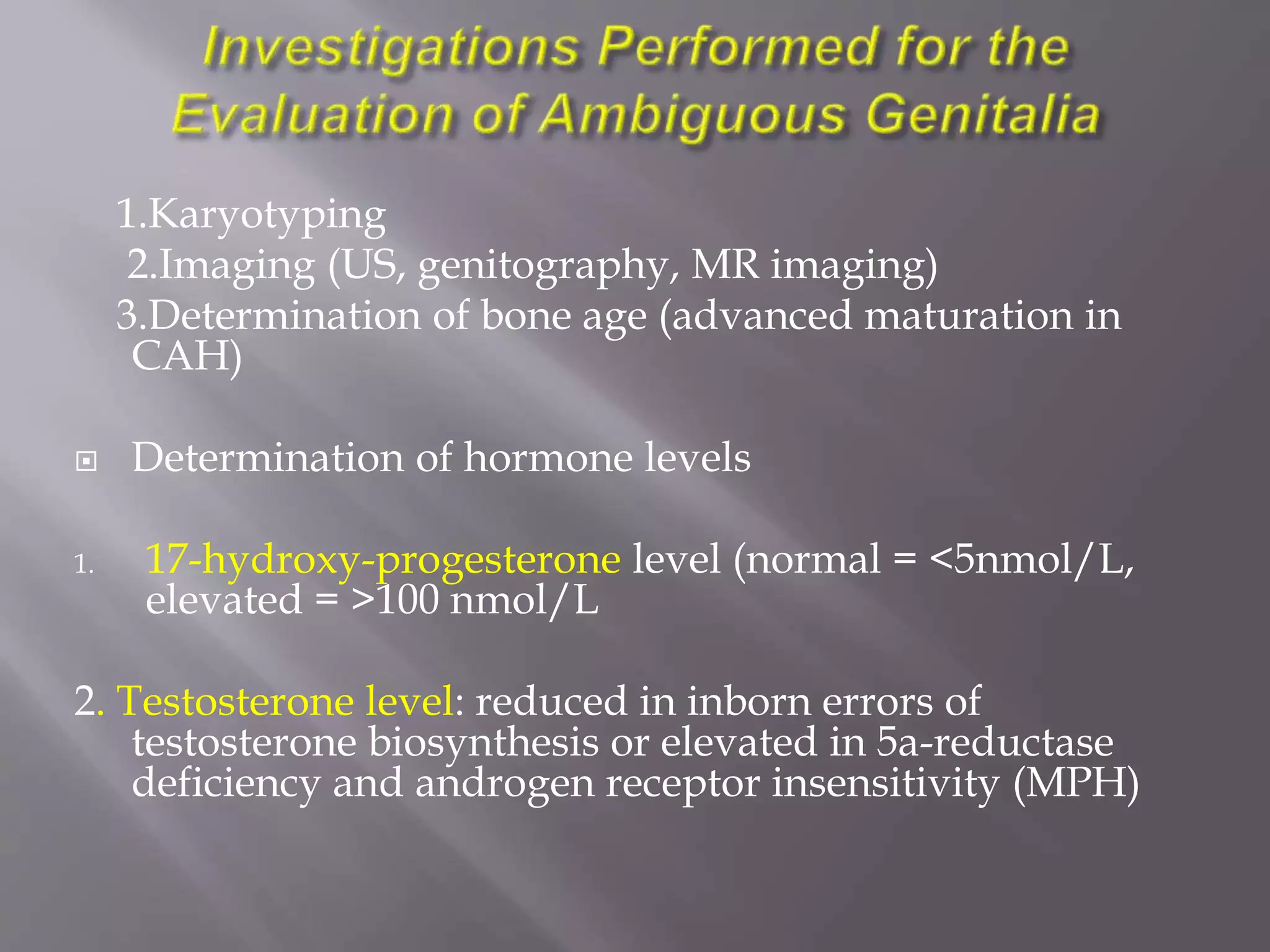 Imaging ambigous genitalia | PPTX