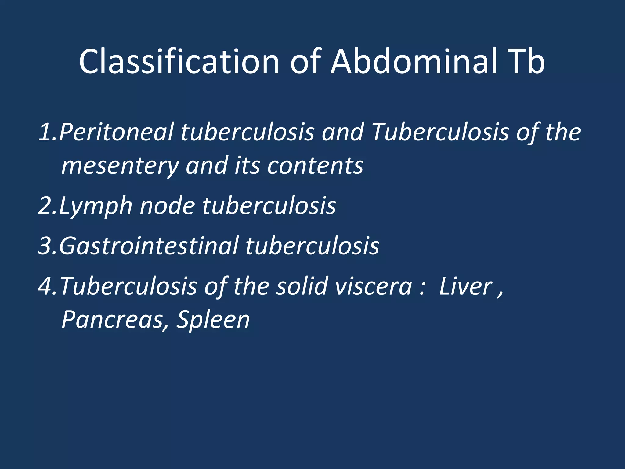 IMAGING IN ABDOMINAL TUBERCULOSIS | PPT