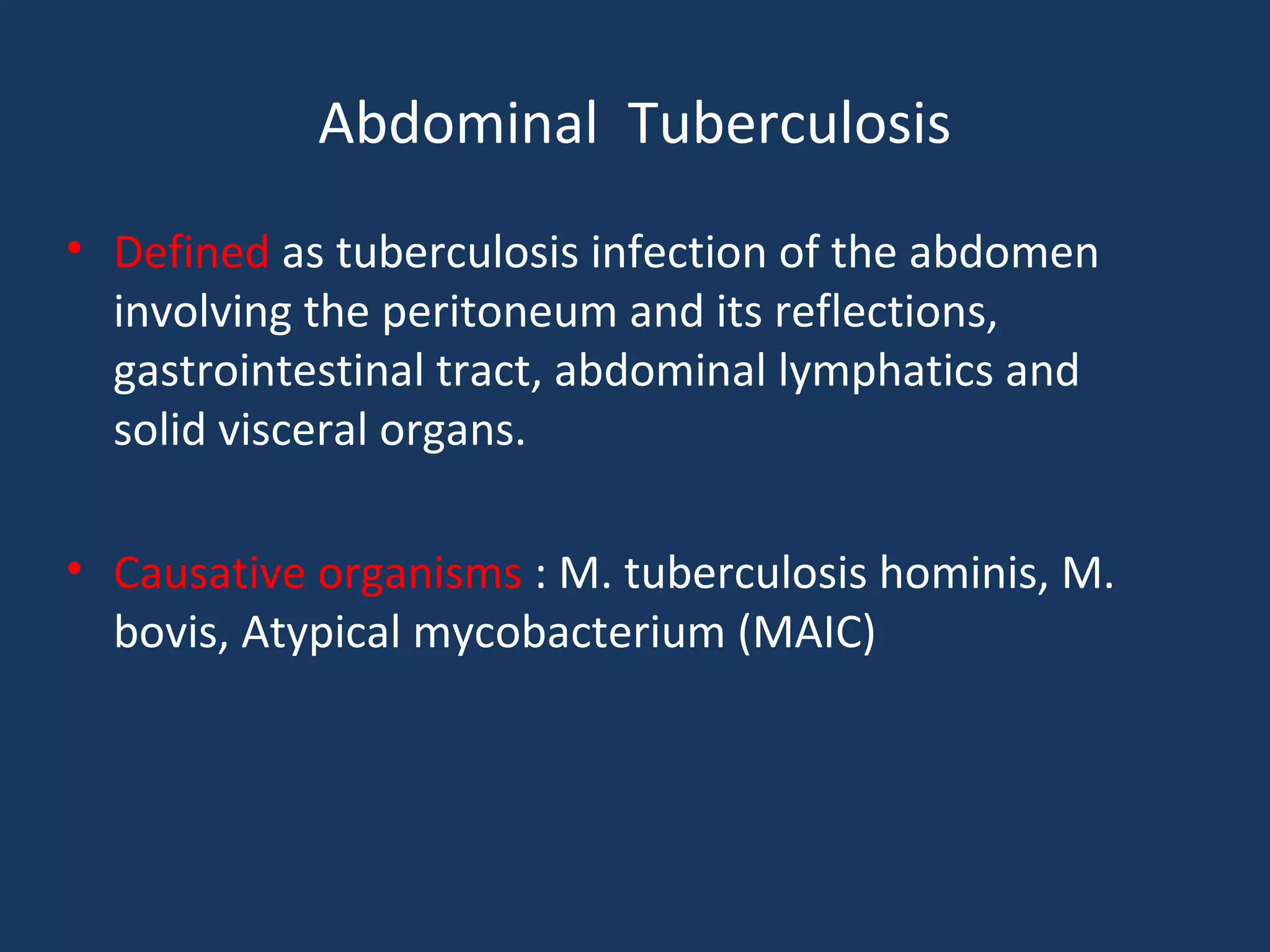 IMAGING IN ABDOMINAL TUBERCULOSIS | PPT