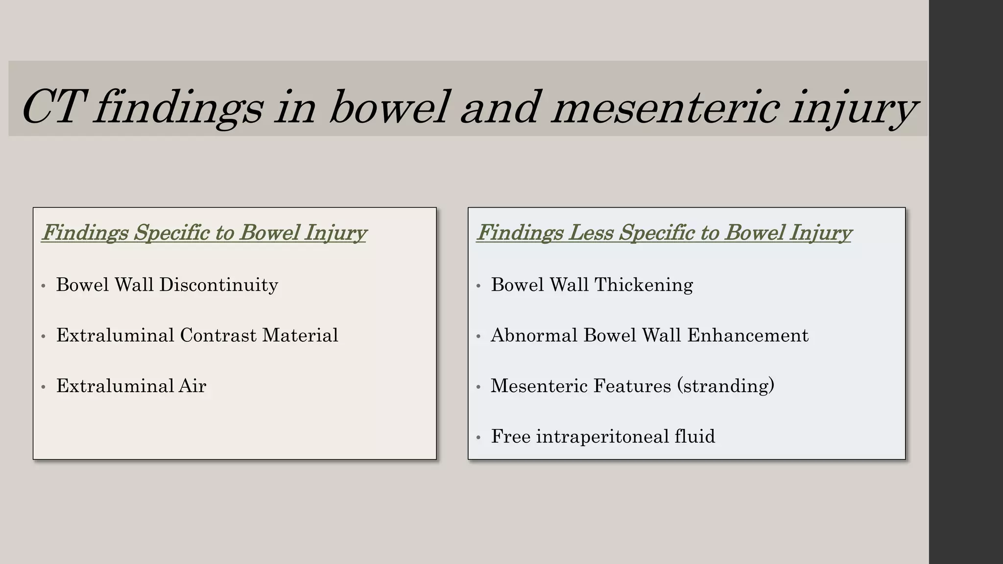Bowel and mesenteric injury | PPTX