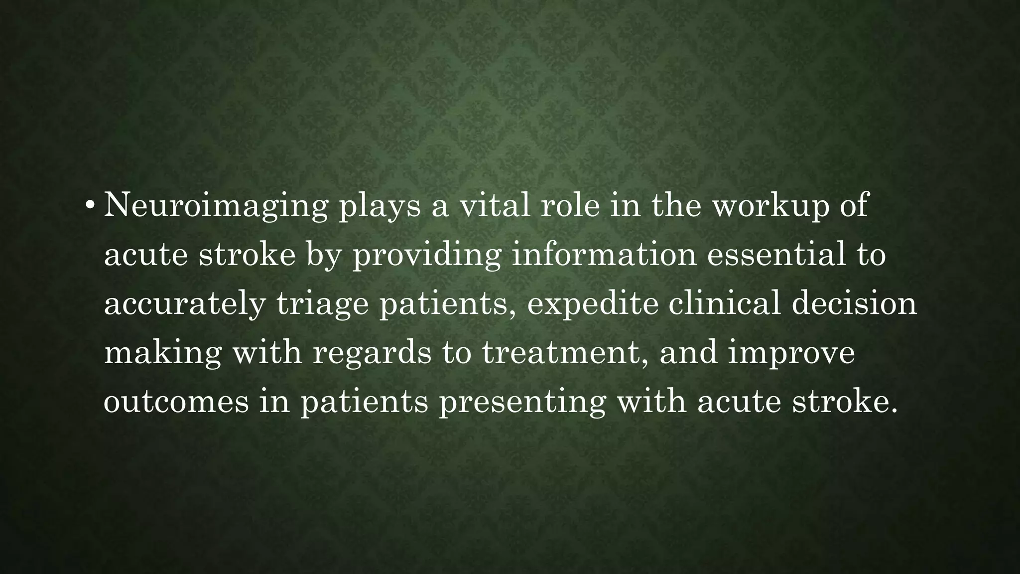 Imaging in acute stroke | PPTX